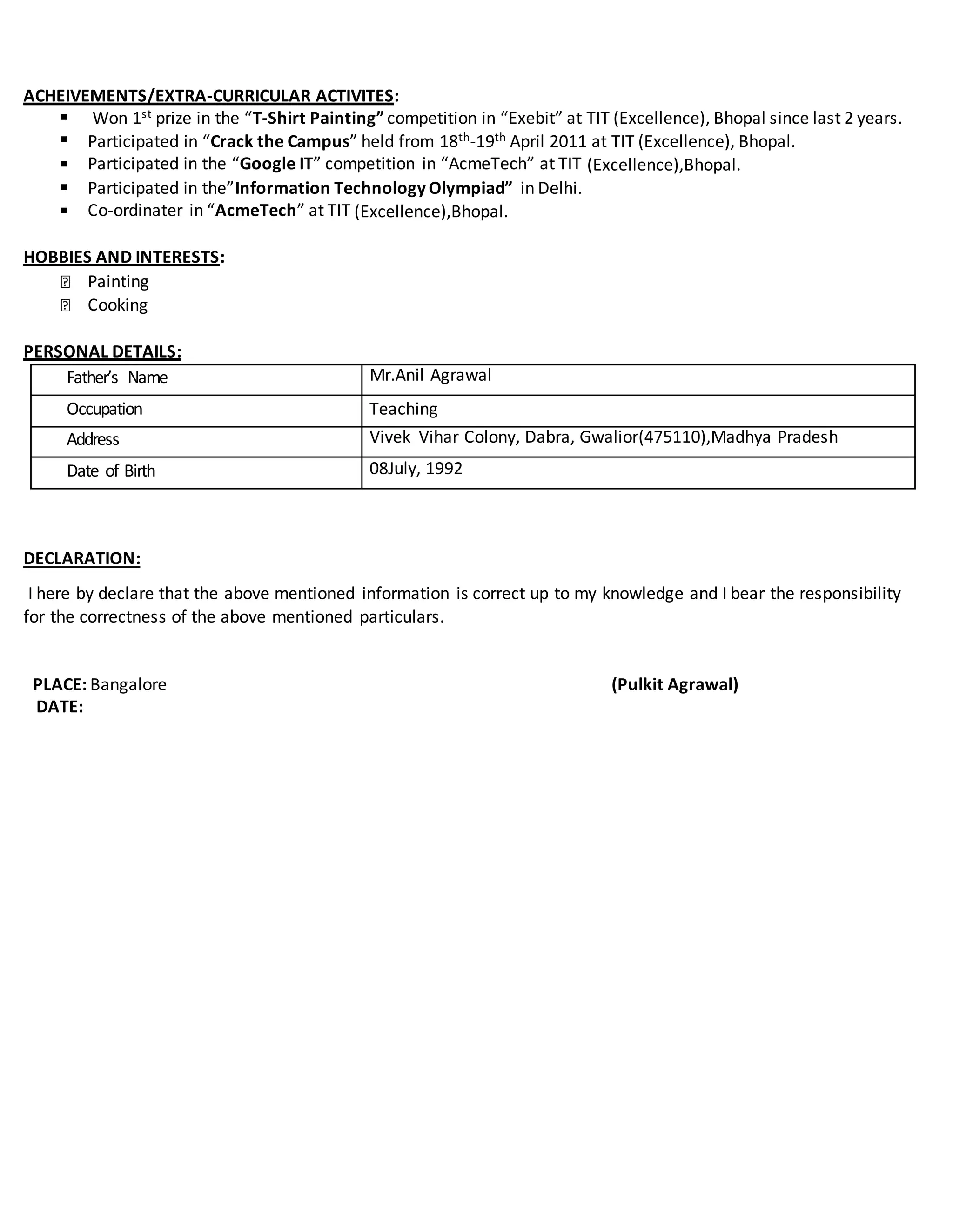 pulkit's RESUME | DOCX