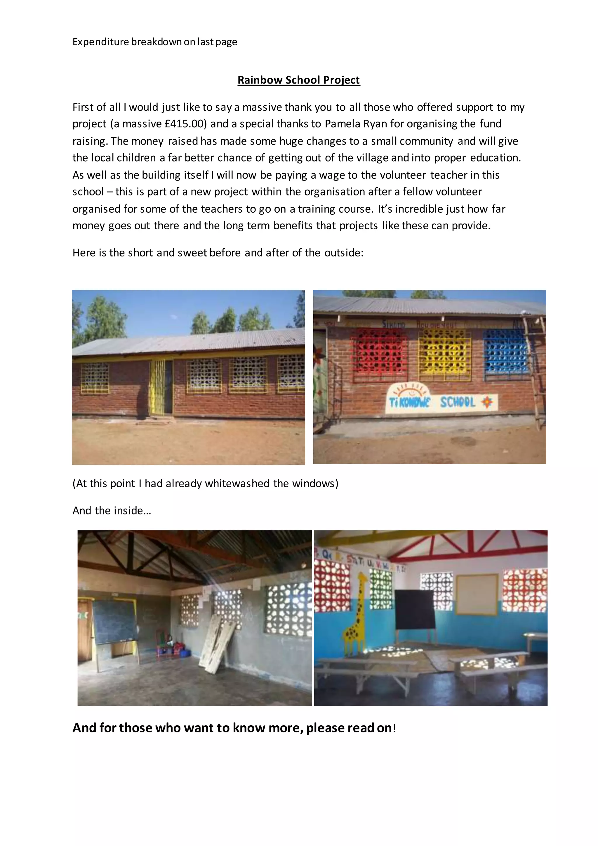 Rainbow School Project | DOCX