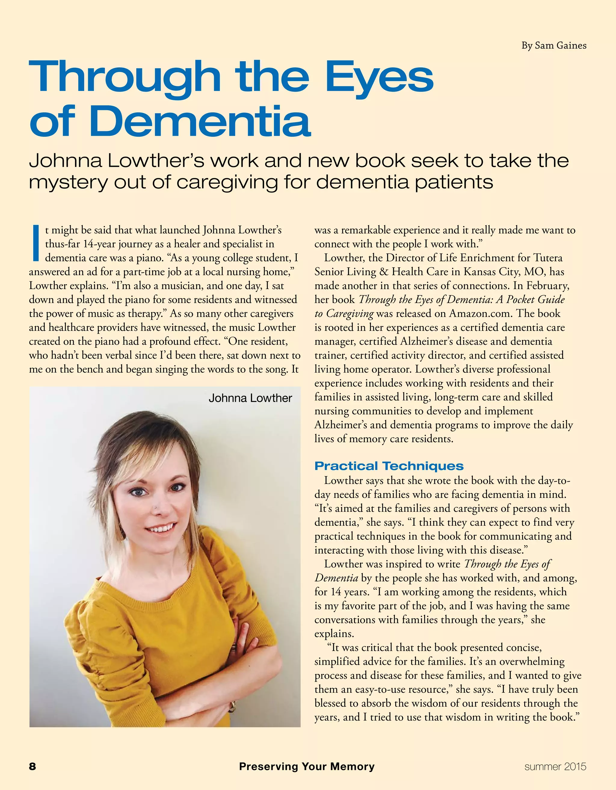 PYM-Summer15-Lowther Through the Eyes of Dementia | PDF