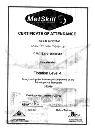 Metskill - Flotation Level 4 | PDF