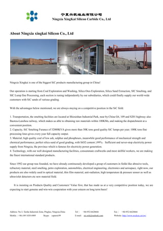 About NXK SiC | PDF | Commodities | Economy