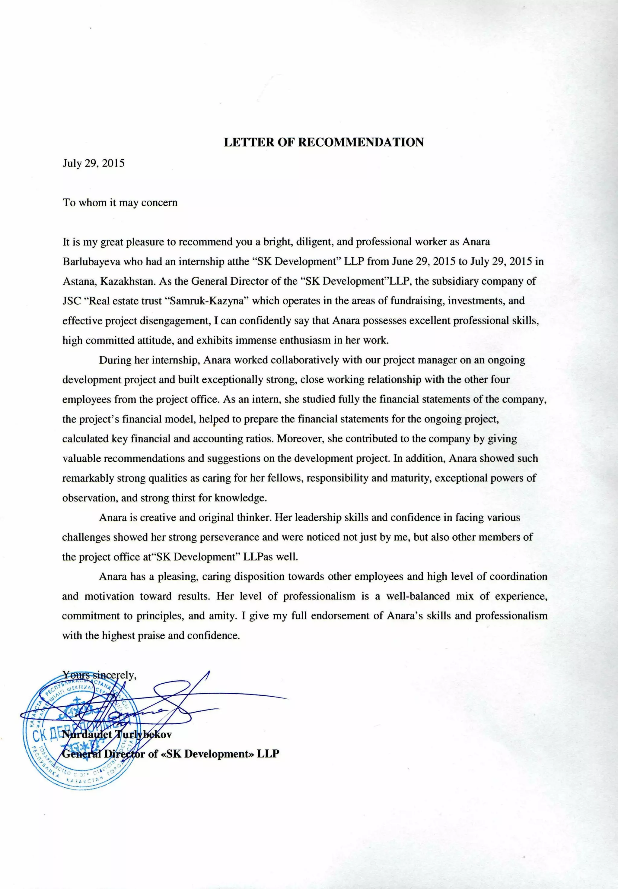 Recommendation Letter | PDF