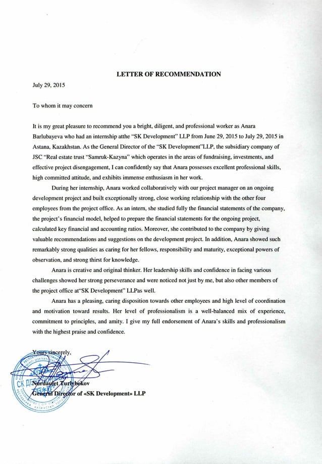 Recommendation Letter | PDF