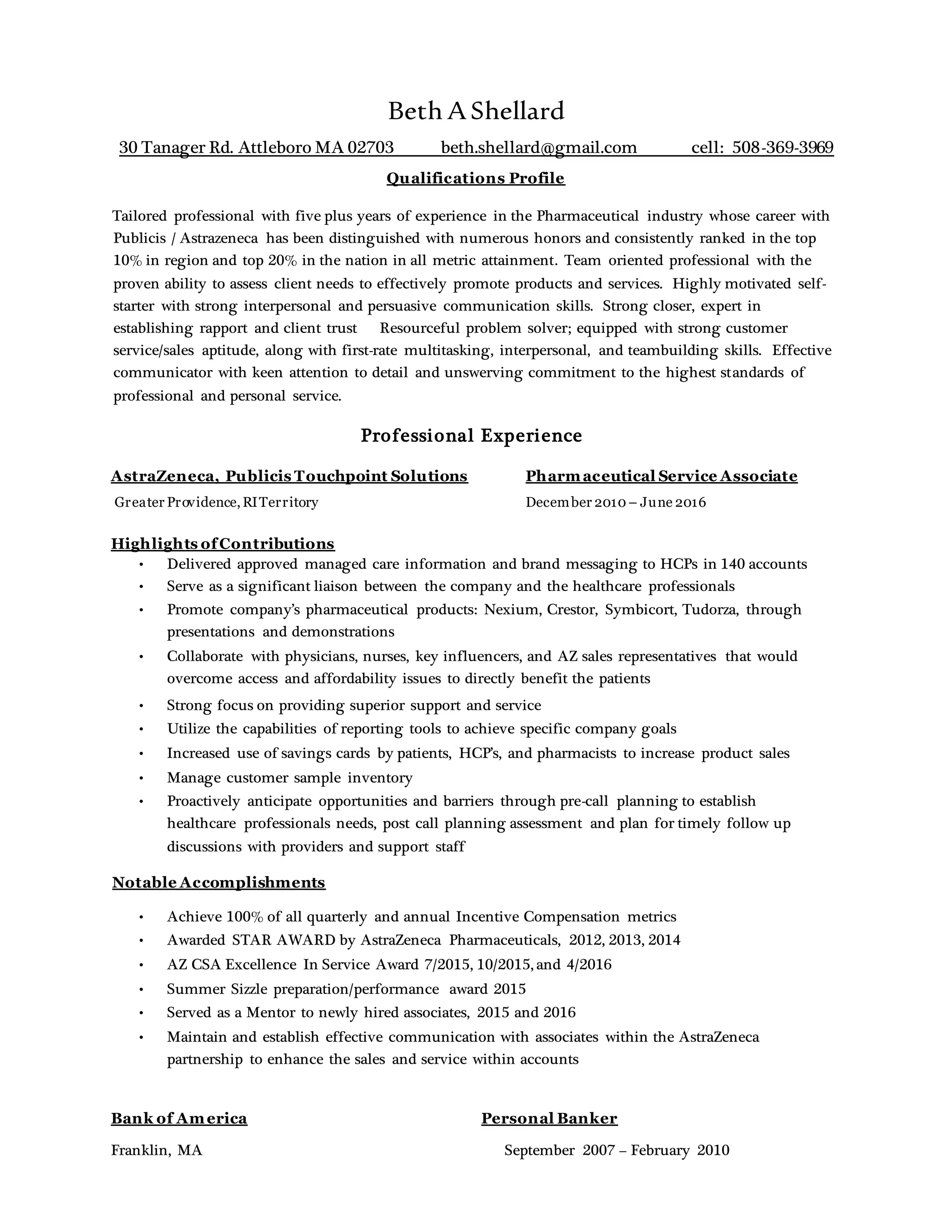 Beth Shellard Resume | DOCX