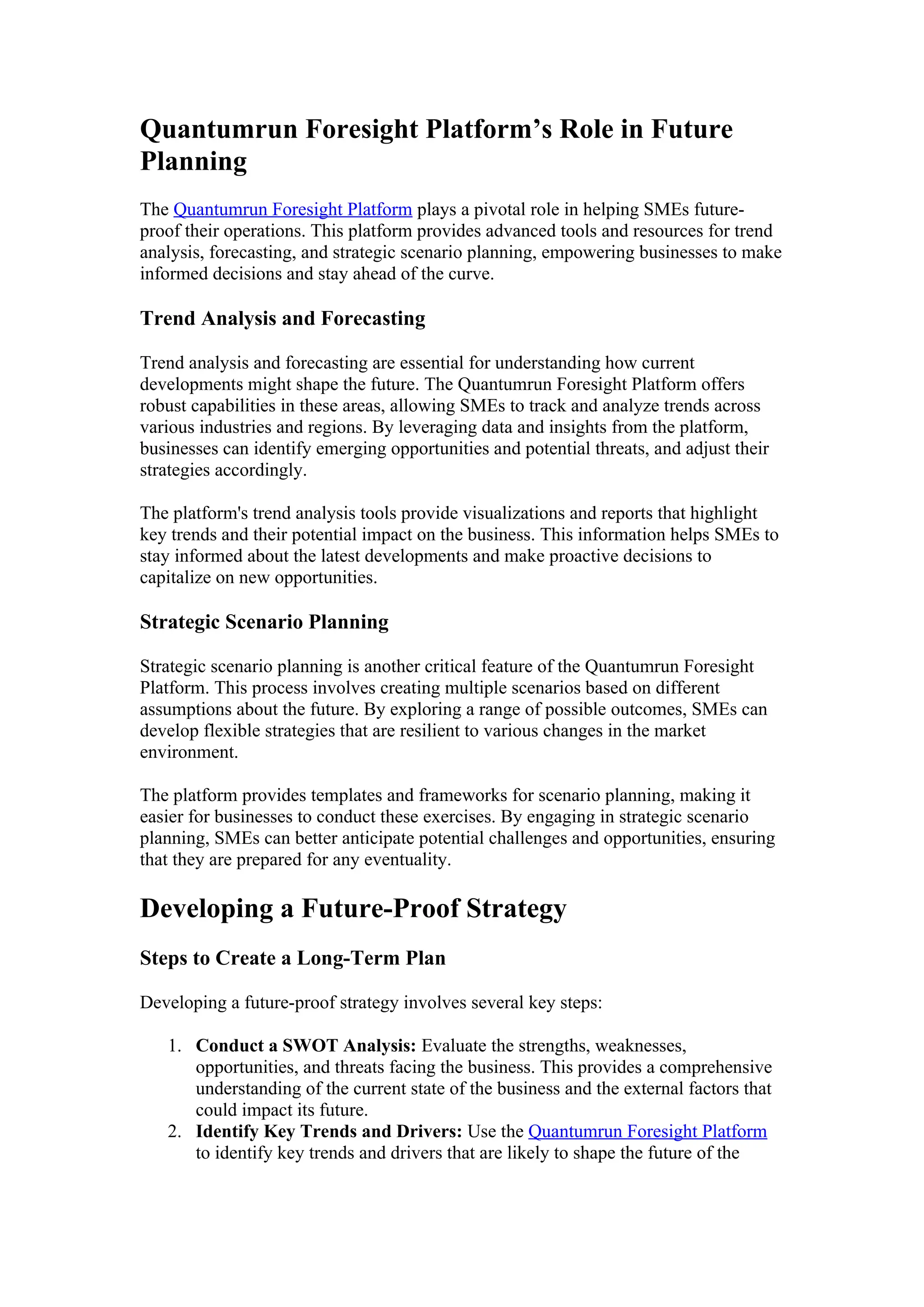 Future-Proofing Your SME with Quantumrun Foresight Platform | PDF