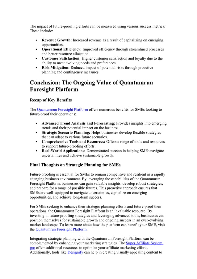 Future-Proofing Your SME with Quantumrun Foresight Platform | PDF