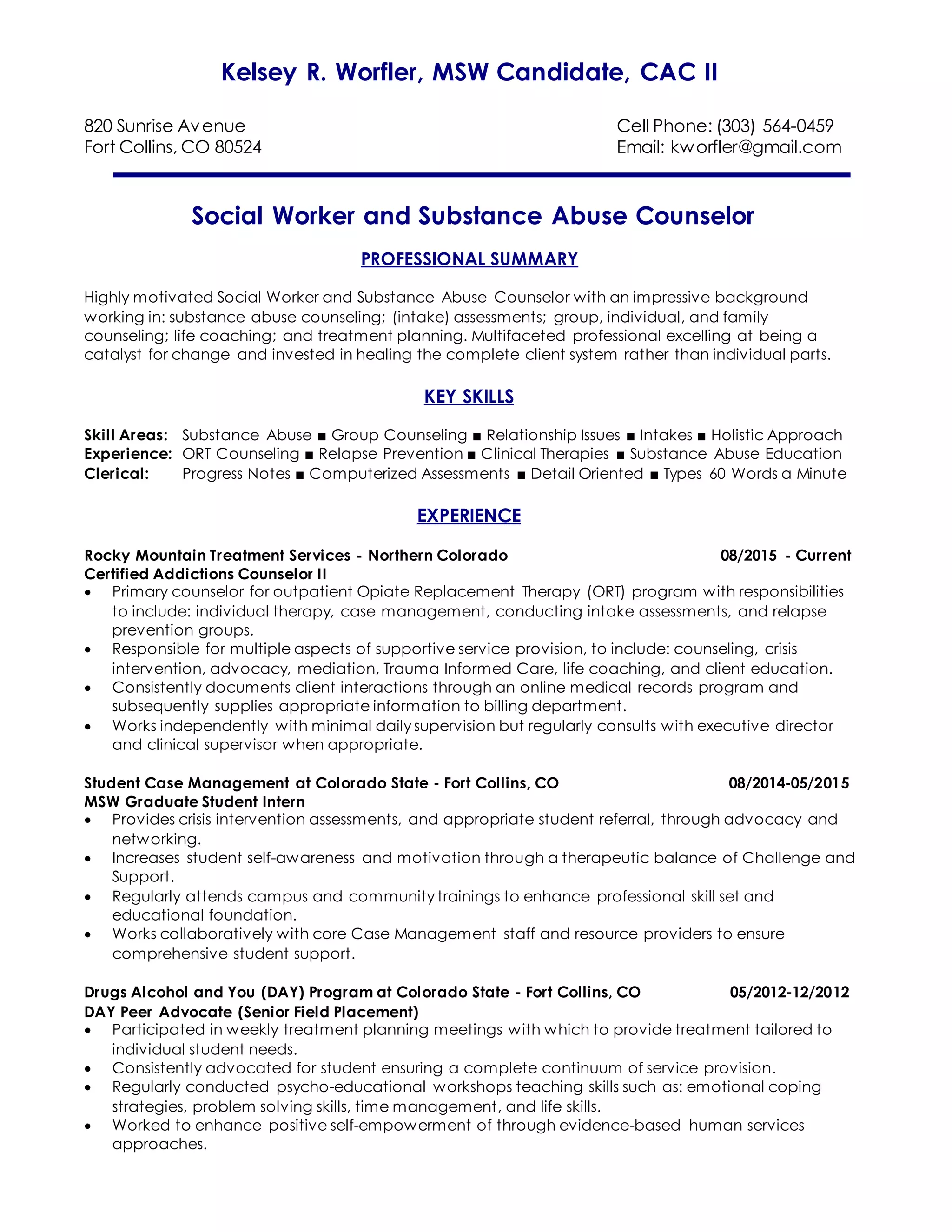 Working Resume (03-15) | PDF