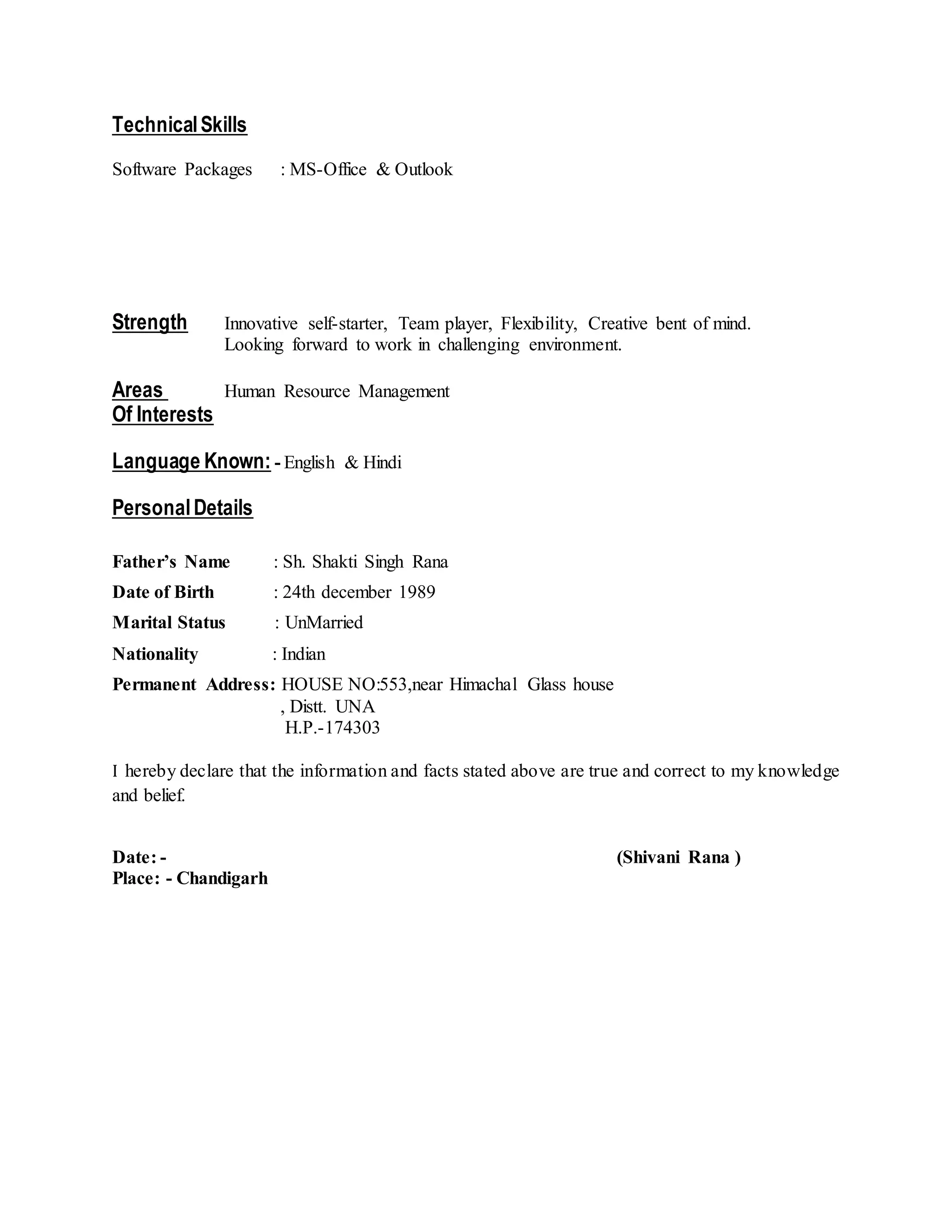 Shivani CV-2 new | PDF