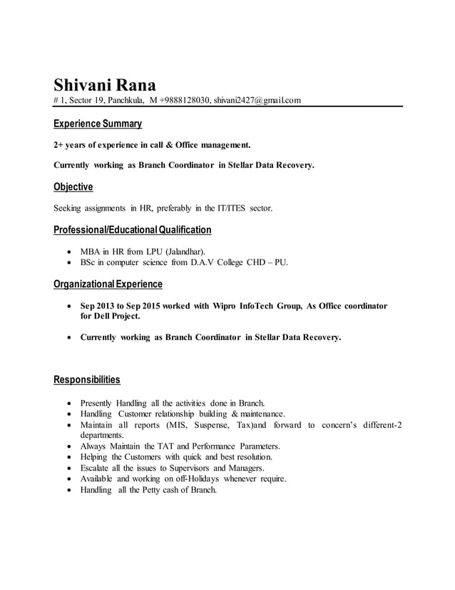 Shivani CV-2 new | PDF