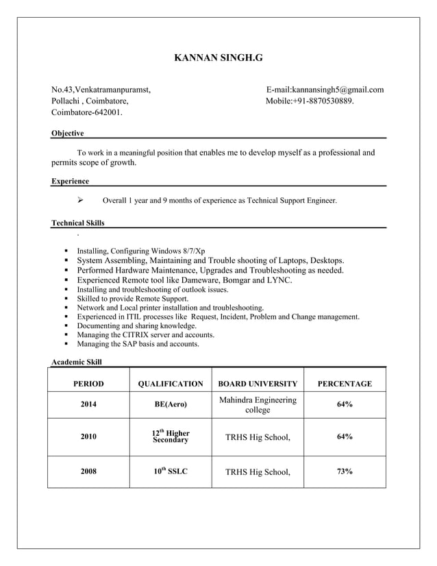 Kannan IT resume | PDF