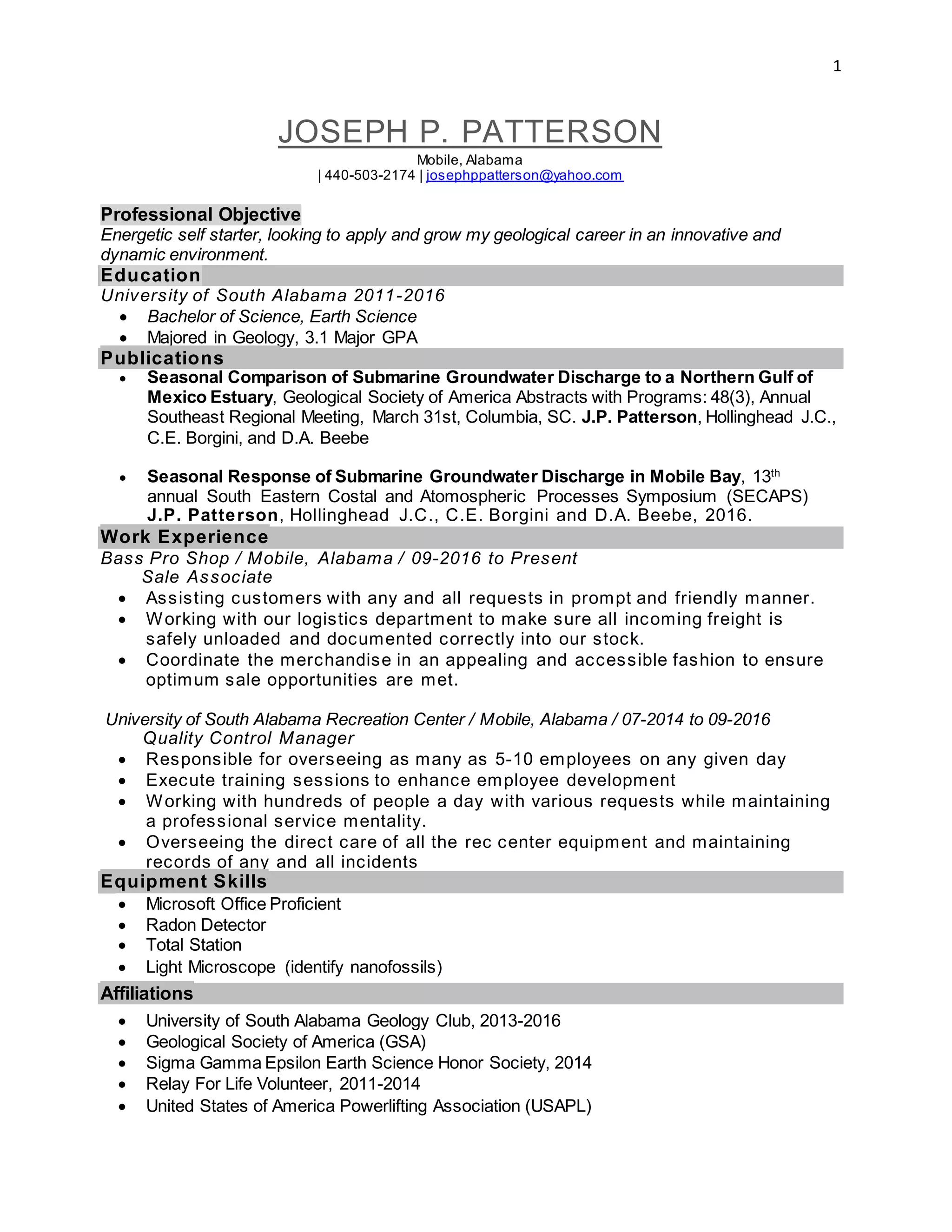 Joseph Patterson resume | DOCX