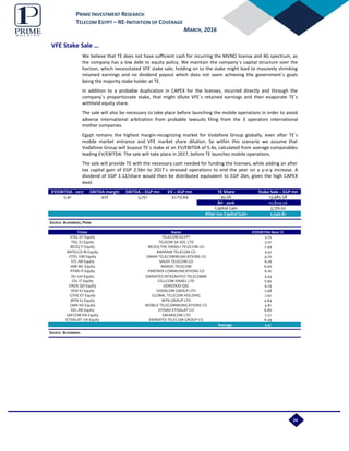 Telecom Egypt - Re-initiation of Coverage - March 2016 | PDF