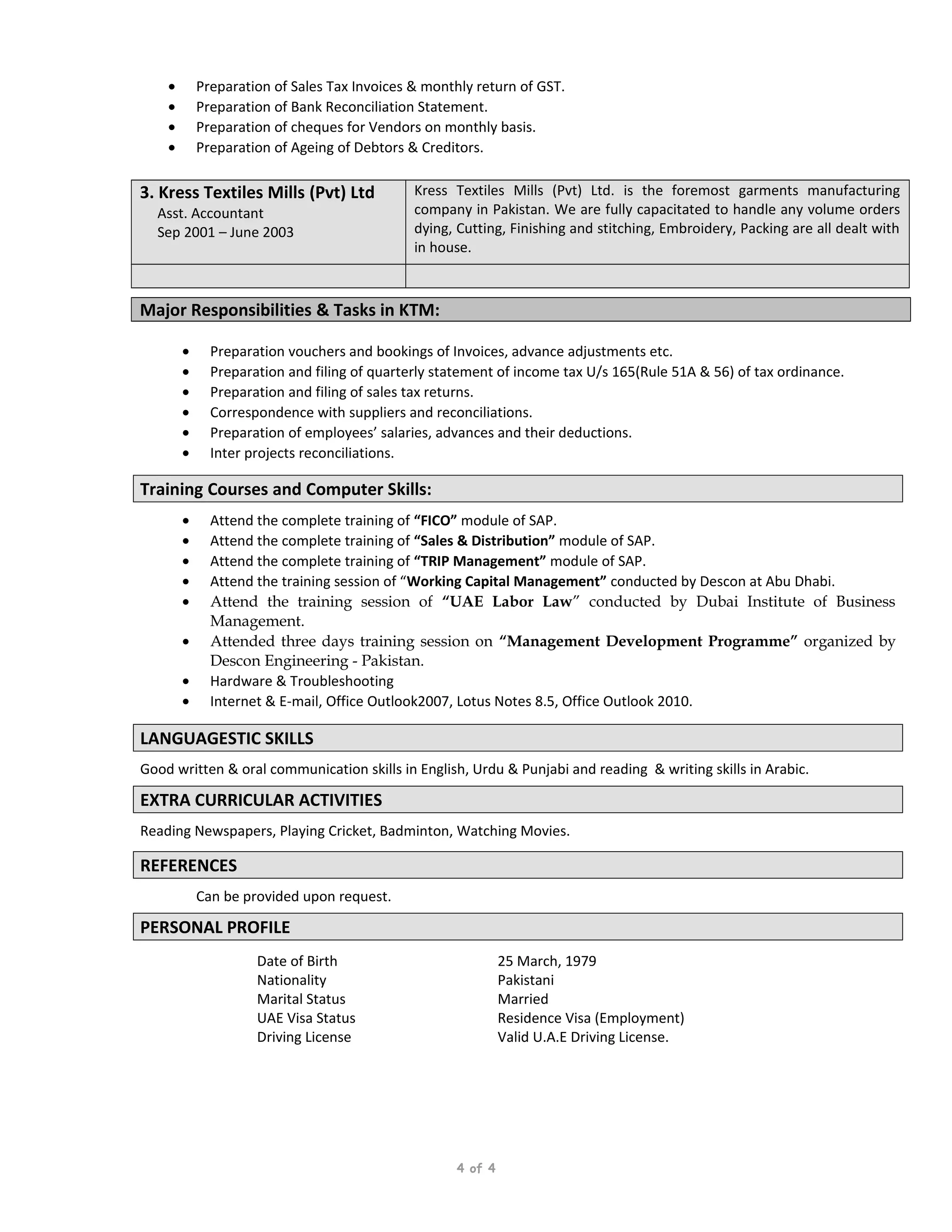 Resume_Shoaib | DOC | Business Banking & Finance | Business