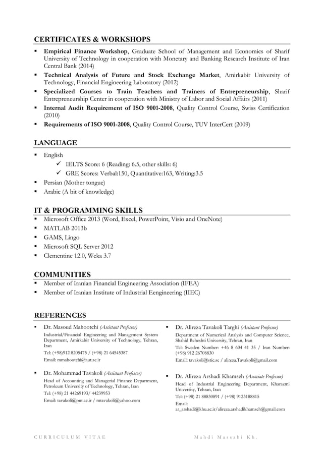 Mahdi Massahi_CV_V18 | PDF