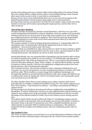 Launches 'World's Smallest' Trader Voice Platform Shrinking Costs | PDF ...