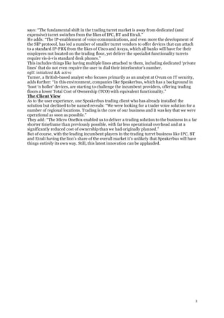 Launches 'World's Smallest' Trader Voice Platform Shrinking Costs | PDF ...