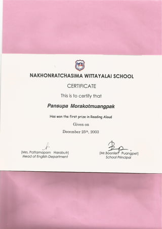 Pansupa Lewis_Thai Interpreter WITS Application form and copies | PDF