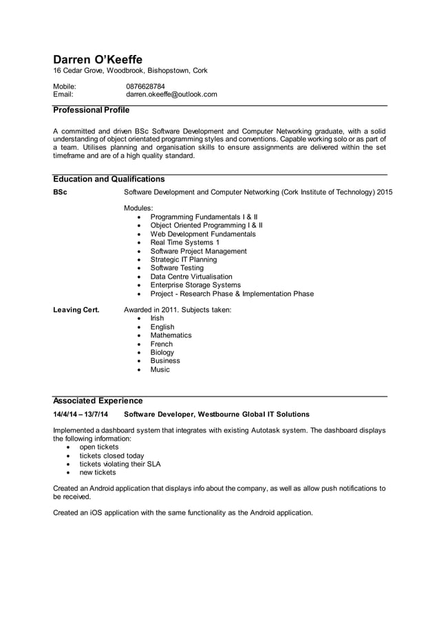 Curriculum Vitae | DOCX | Operating Systems | Computer Software and Applications