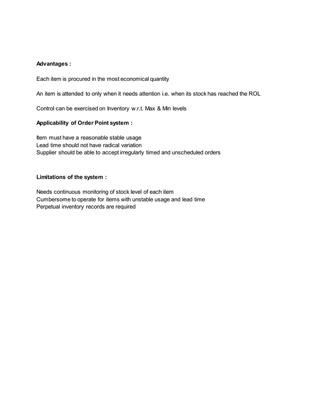 Store Order Point System | DOCX | Logistics | Business