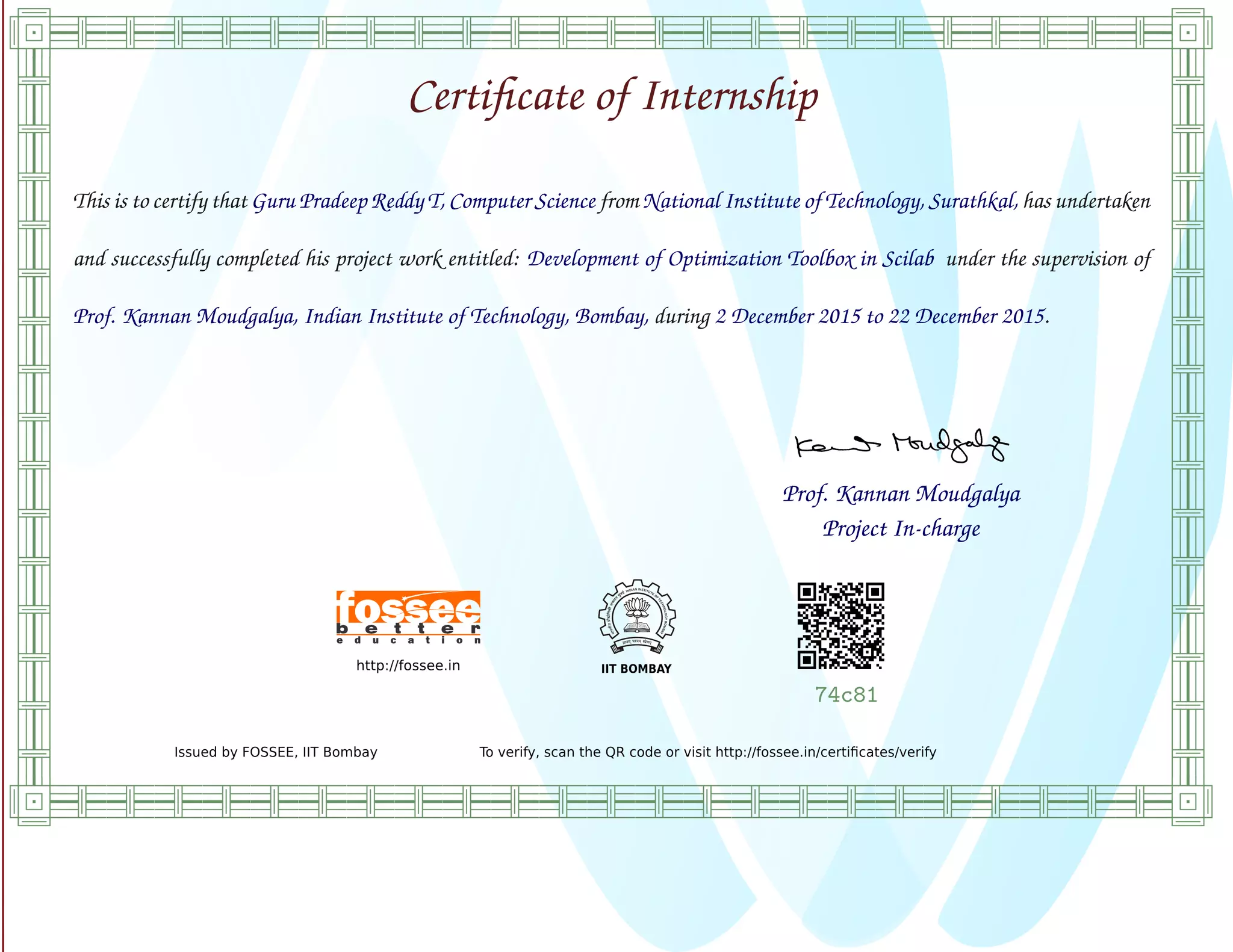 Certificate of Internship | PPT