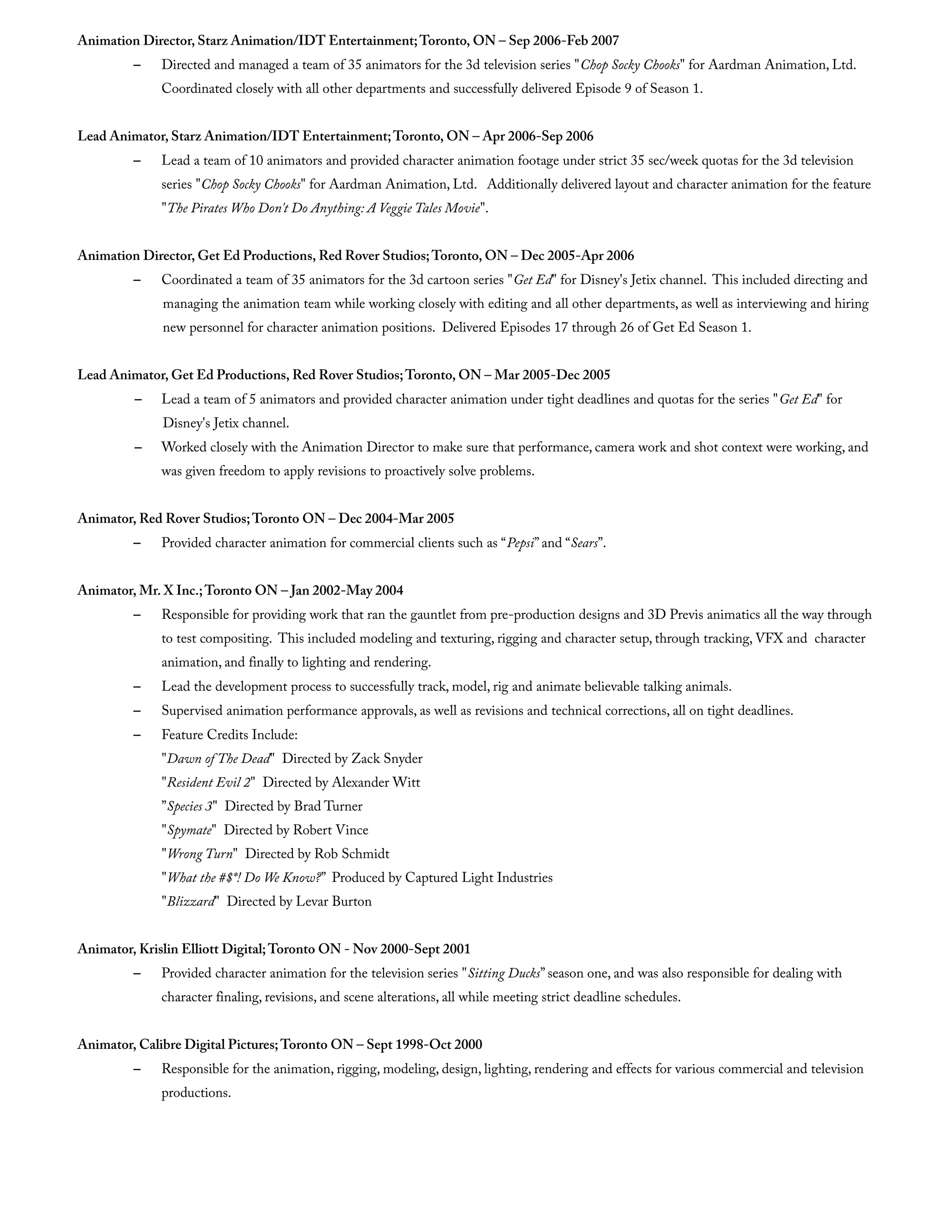 SteveWittmann_Resume_2017 | PDF | Computer Animation | Computer Software and Applications