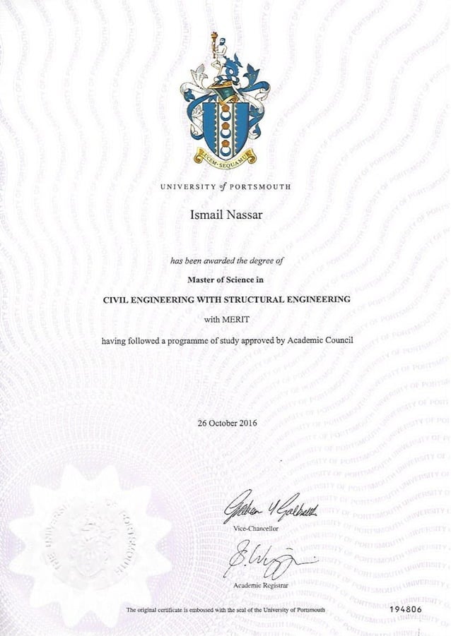 MSc. Certificate | PDF | Education