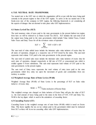 Report on Impacts of GST and Infrastructure Preparedness of SCL. | PDF