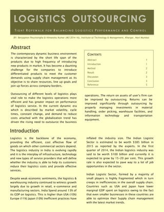 logistics outsourcing-ben himanshu 1 | PDF