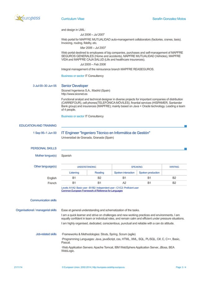 Serafin Gonzalez Motos - Curriculum Vitae | PDF | Web Development | Internet
