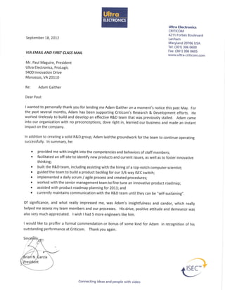 Criticom Reference Letter - Brian Garcia | PDF