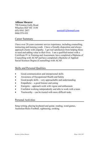 Allison Resume | DOC