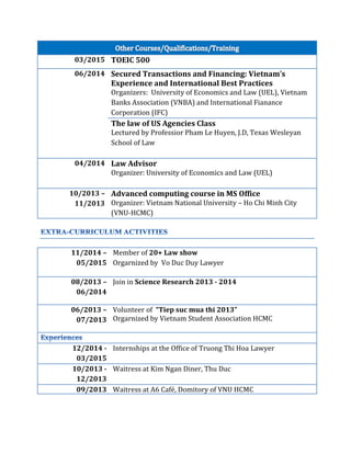 CV_Tran Thi Thanh Thao | PDF