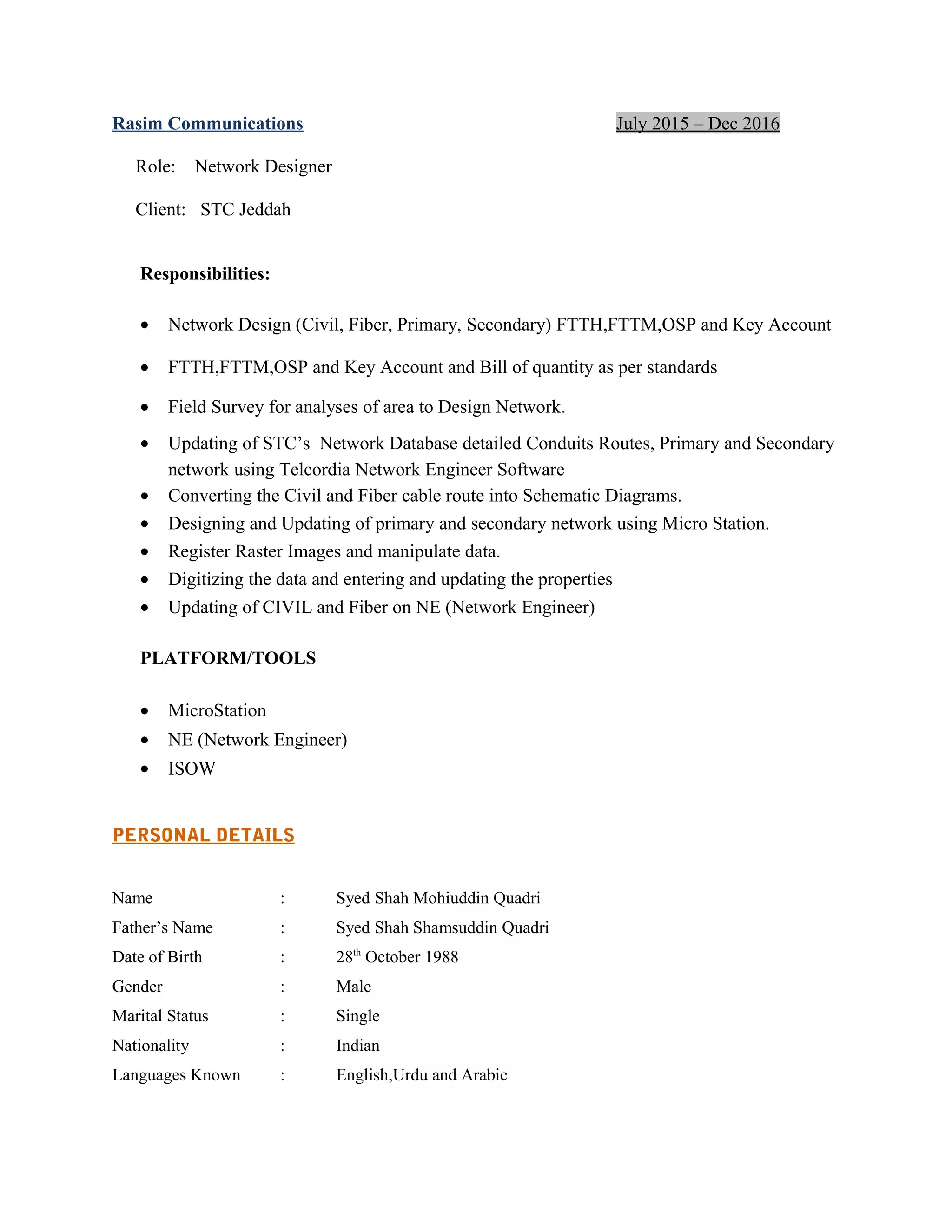 Syed NE Designer CV | DOC