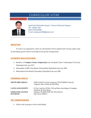 Syed NE Designer CV | DOC | Computing | Technology & Computing