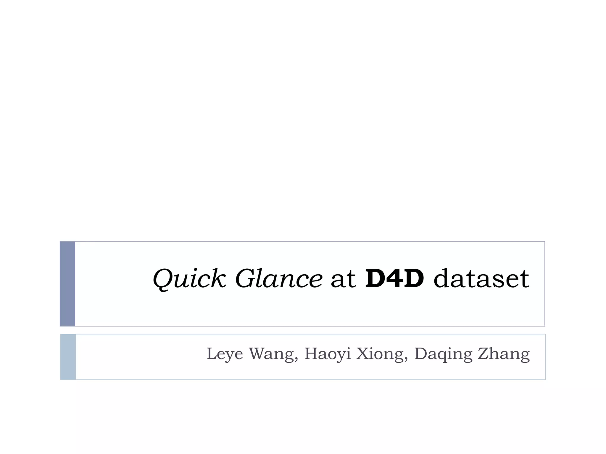 Quick look over D4D Dataset | PPT