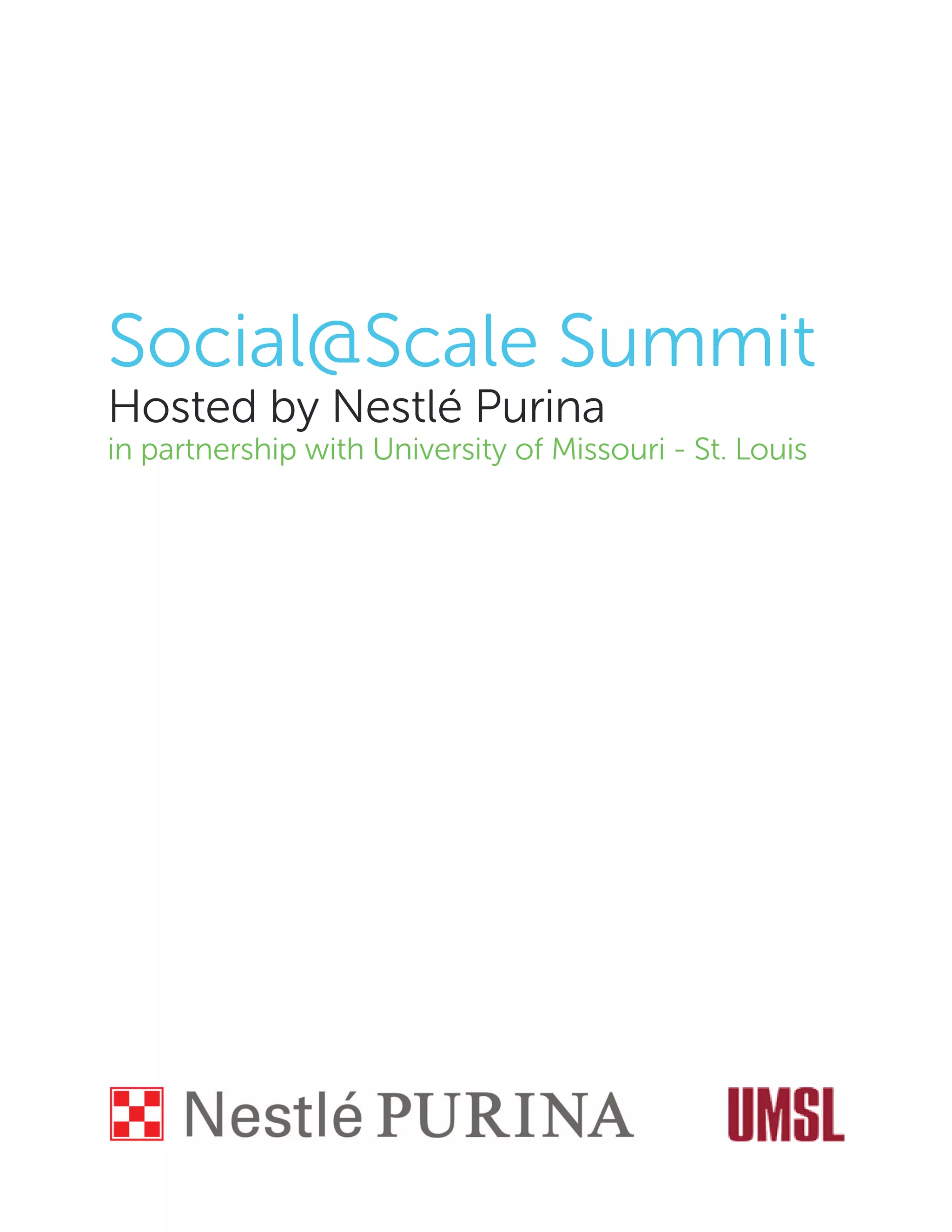 Social@Scale Summit Hosted by Nestle Purina Agenda | PDF