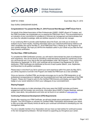 FRM exam result | PDF