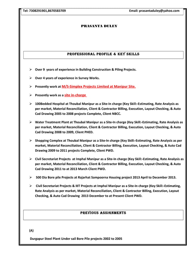 Prasanta Resume | PDF