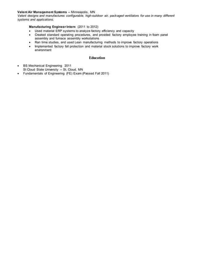 Eli J McElwain Professional Resume | DOCX | Civil Engineering Industry ...