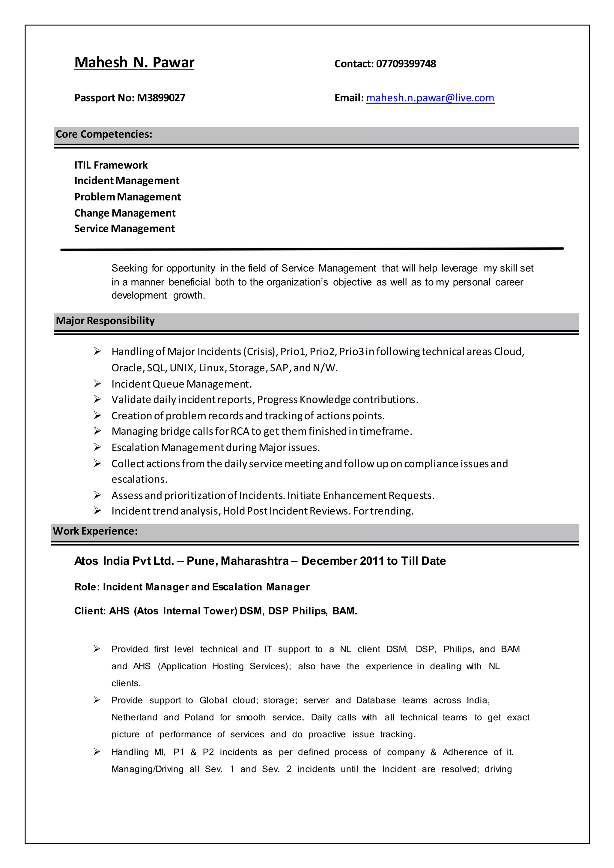 Mahesh Pawar Resume | PDF
