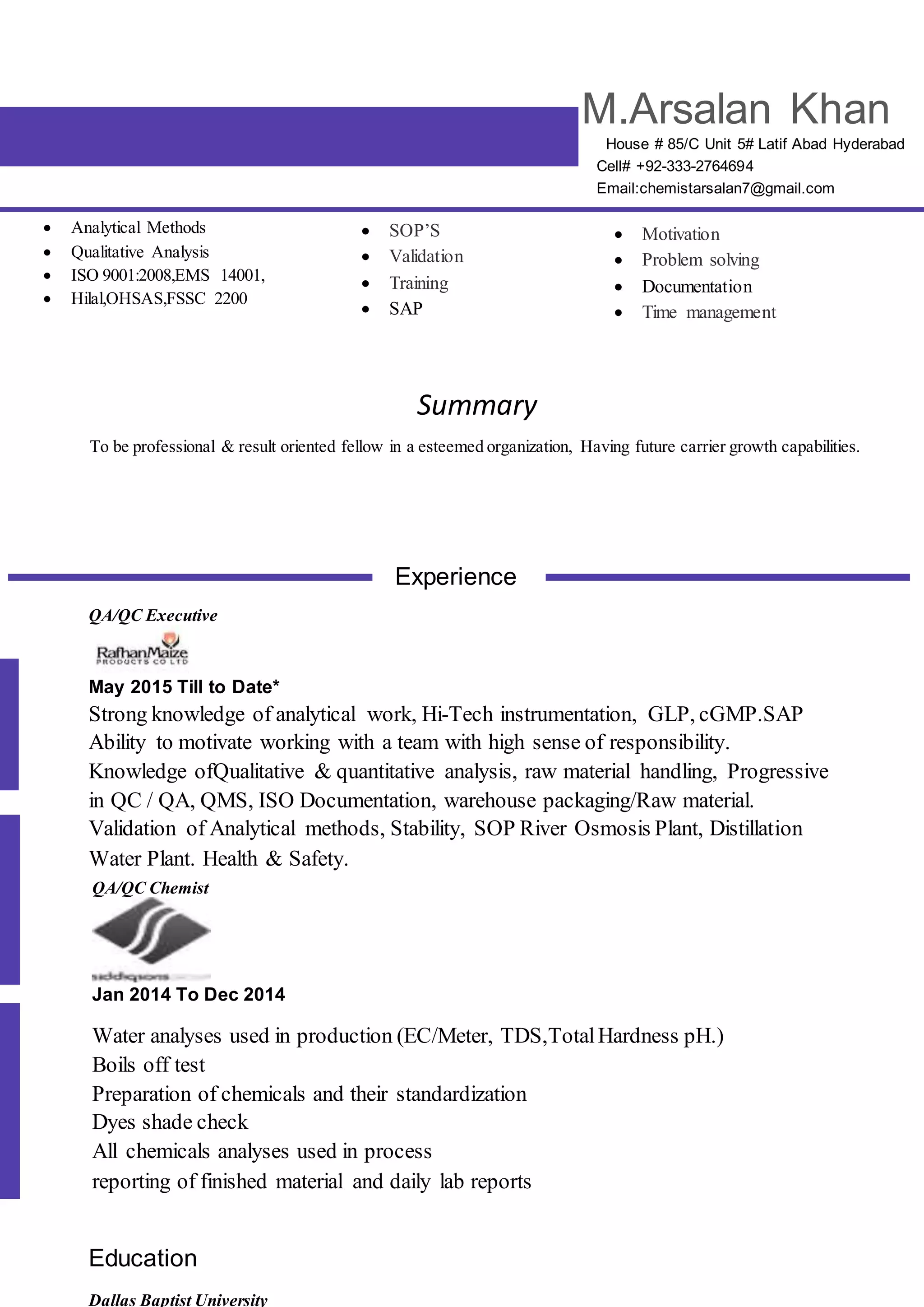 ARSALAN KHAN CV | DOCX