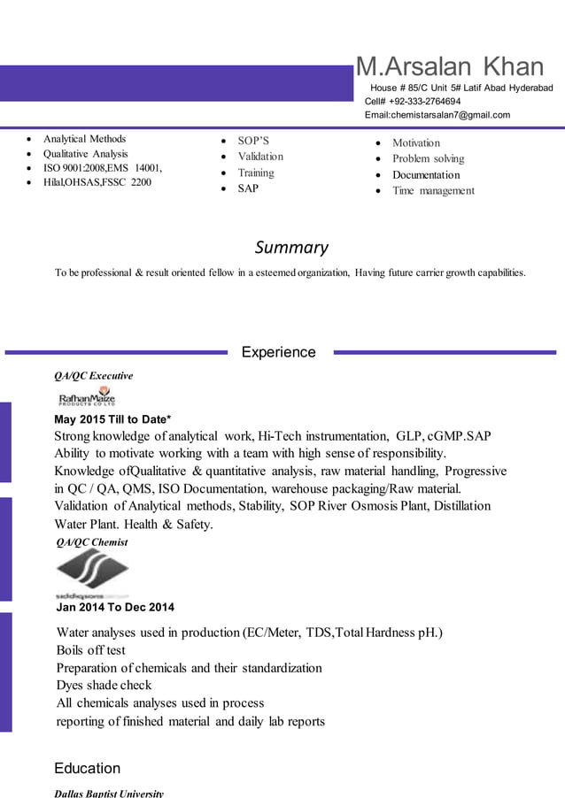 ARSALAN KHAN CV | PDF