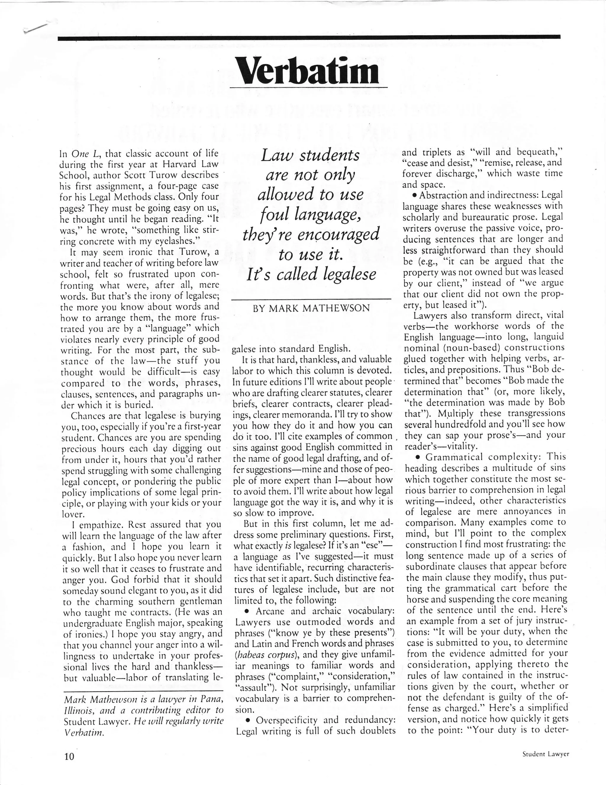 Legalese - Student Lawyer | PDF