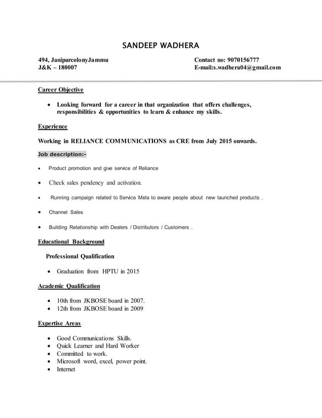 RESUME @ rc (1) | PDF