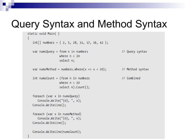 D4 Introduction to LINQ | PPT | Databases | Computer Software and ...