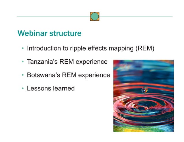 Data for Impact: Lessons Learned in Using the Ripple Effects Mapping Method | PPT