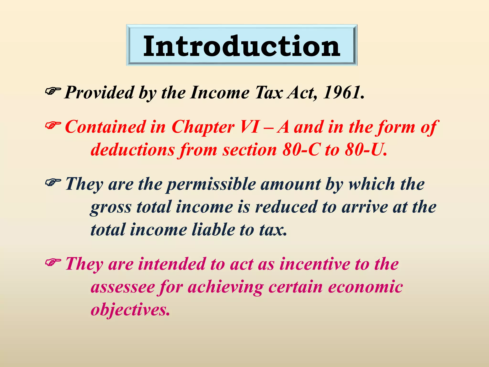 Deductions from gross total income | PPTX