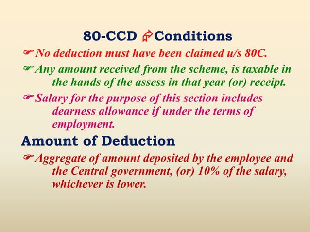 Deductions from gross total income | PPTX