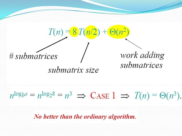 strassen matrix multiplication algorithm | PPTX