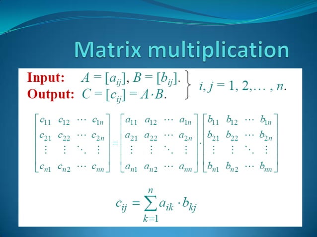 strassen matrix multiplication algorithm | PPTX